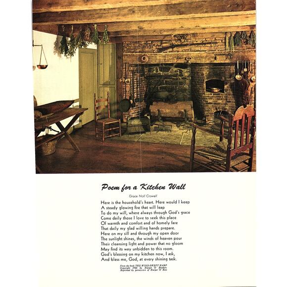 None and/or Unknown | Other | Poem For A Kitchen Wall Grace Noll ...